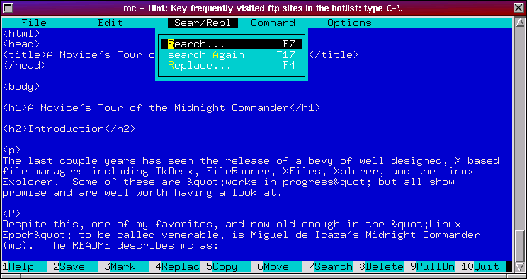 An Introduction to the Midnight Commander